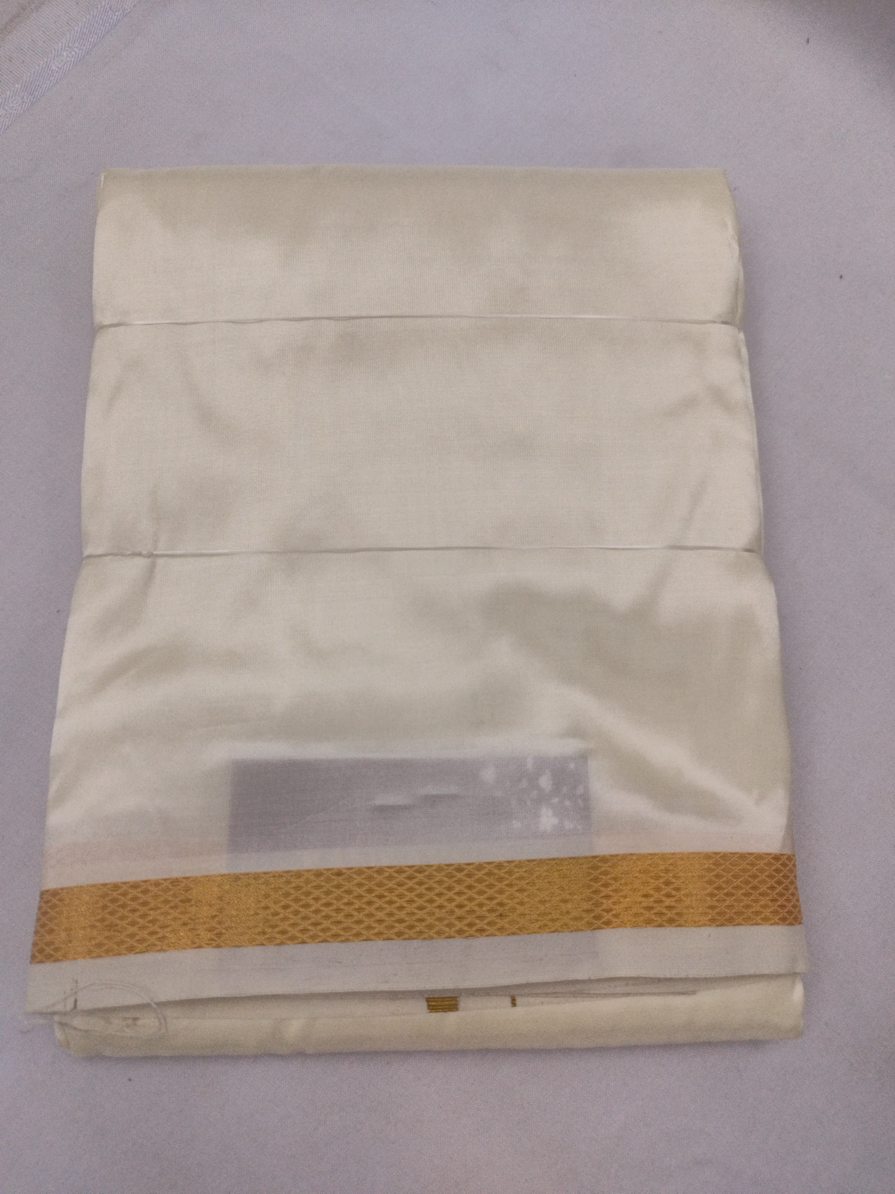 Kanchipuram Silk Plain White Dhoti With Kanduva | Kankatala