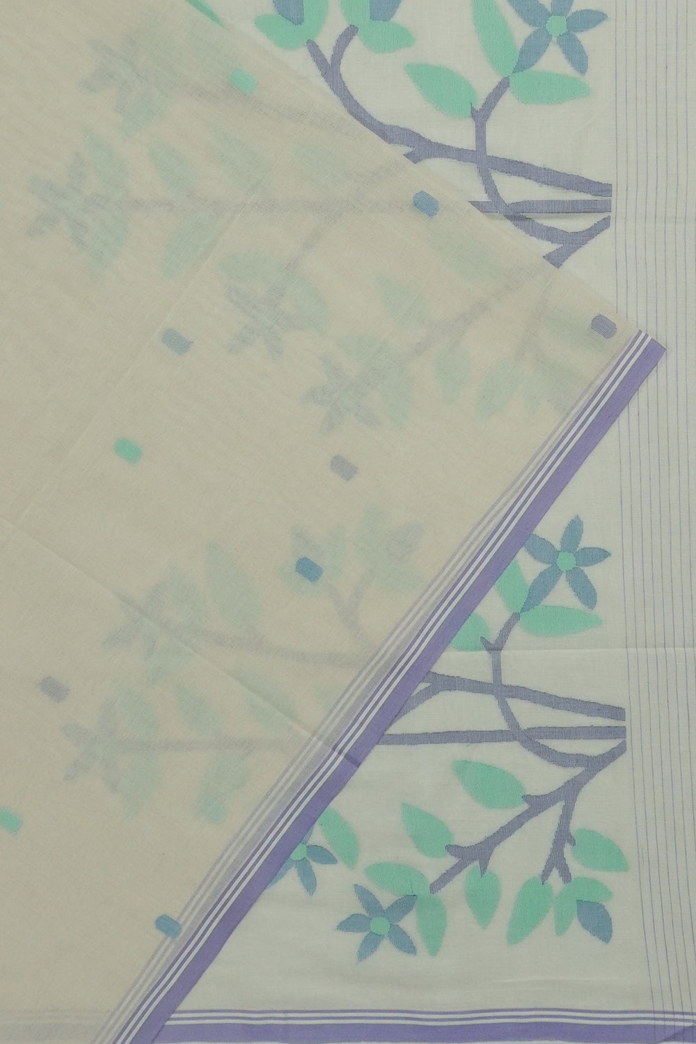 Phulia Cotton Butta White Saree | Kankatala