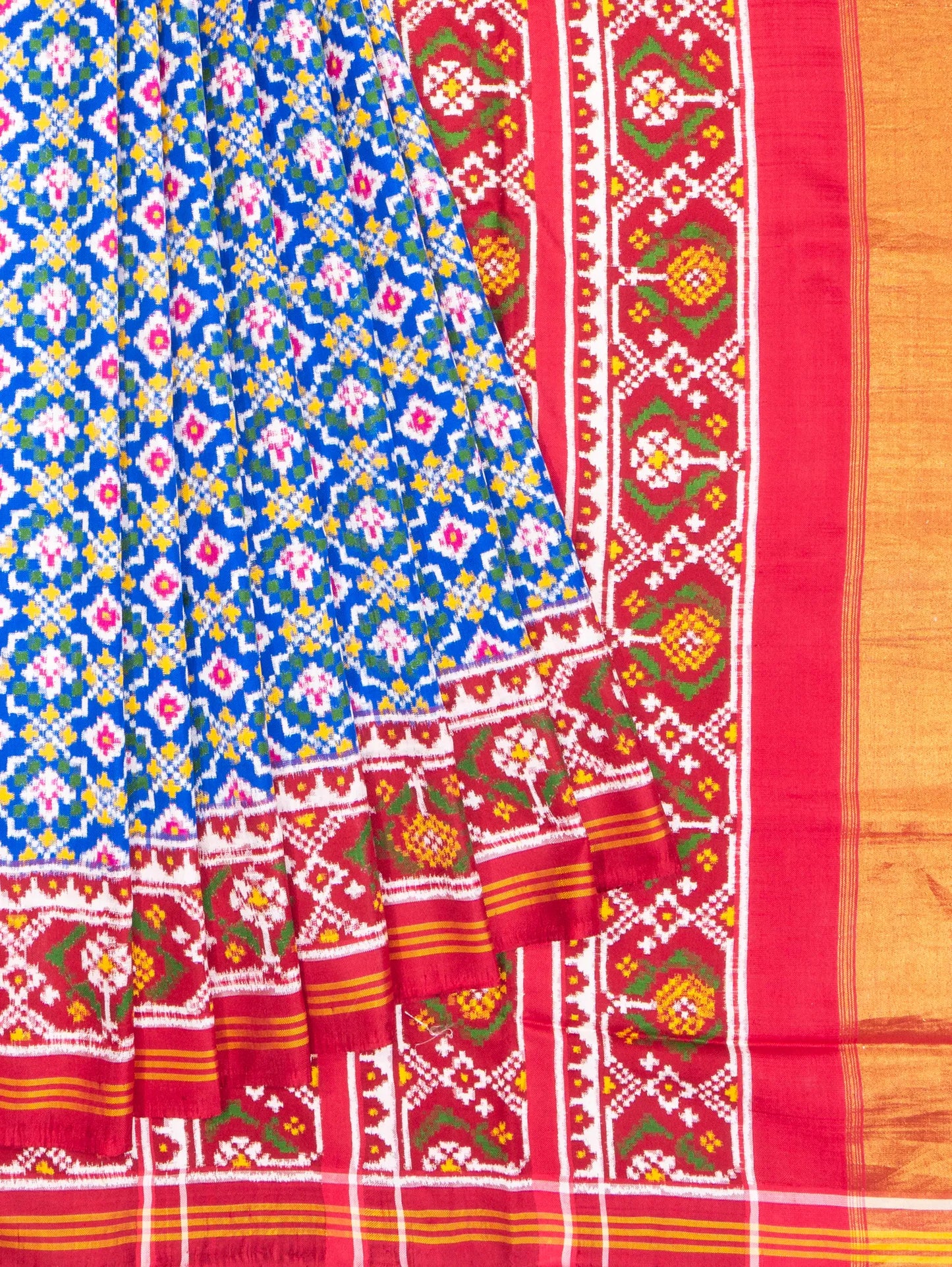 Patan Patola Silk Double Ikat Blue Saree | Kankatala