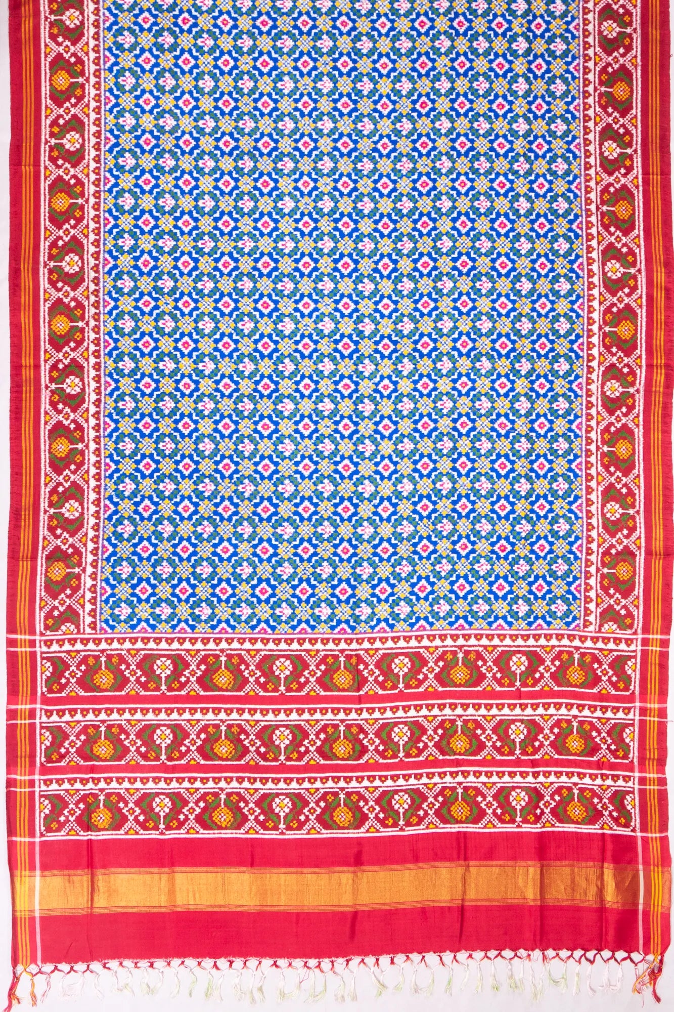 Patan Patola Silk Double Ikat Blue Saree | Kankatala