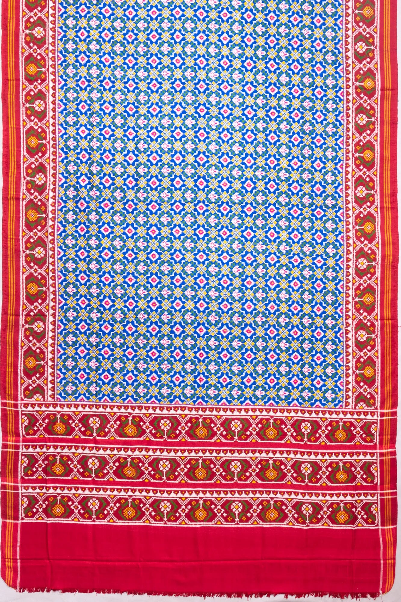 Patan Patola Silk Double Ikat Blue Saree | Kankatala