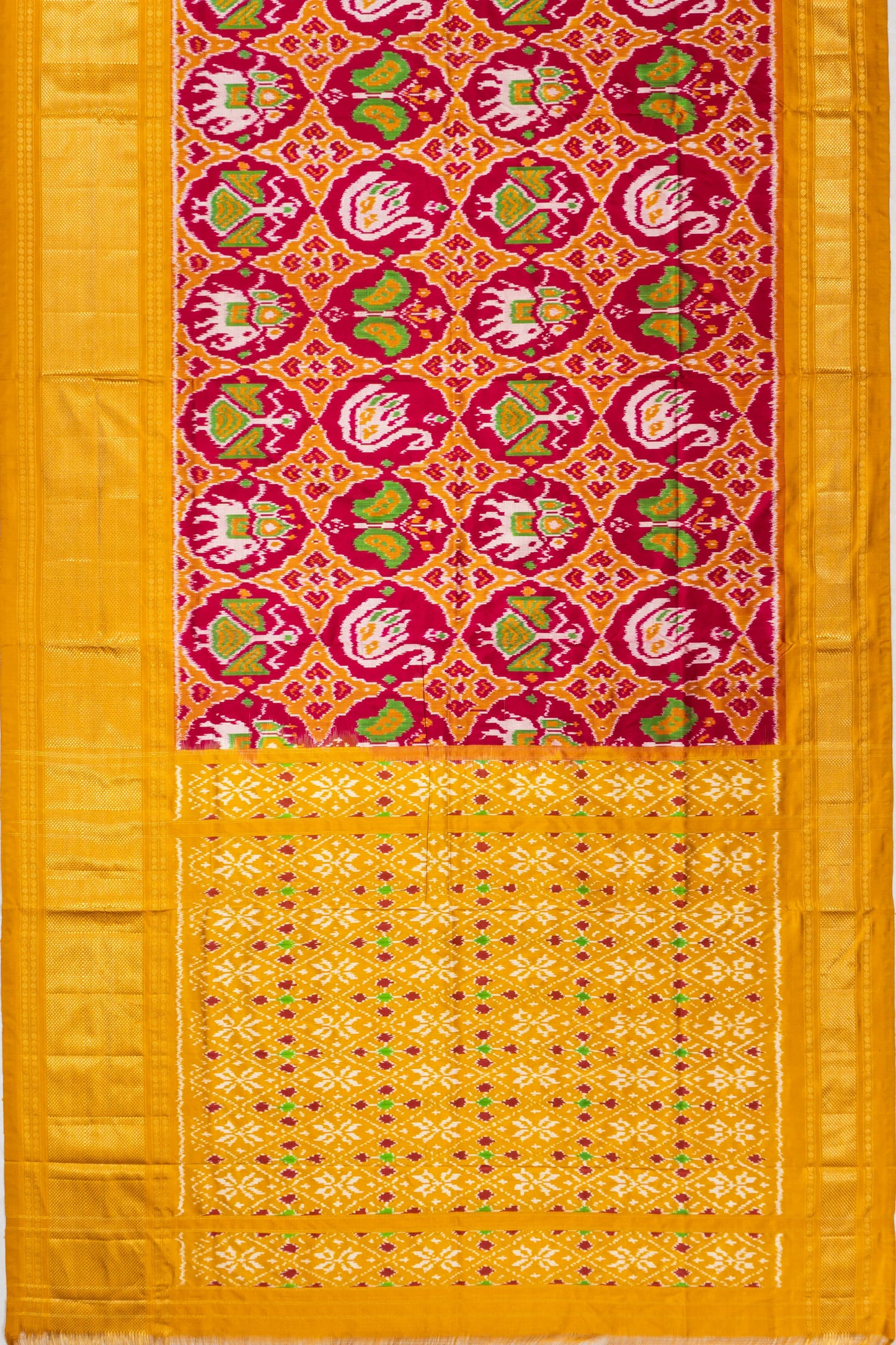 Kanchipuram Silk Ikat Pink Saree | Kankatala