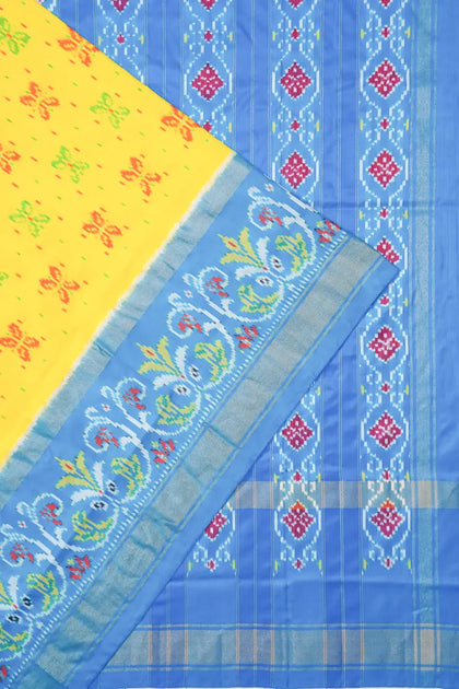 Pochampally Silk Ikat Yellow Saree | Kankatala
