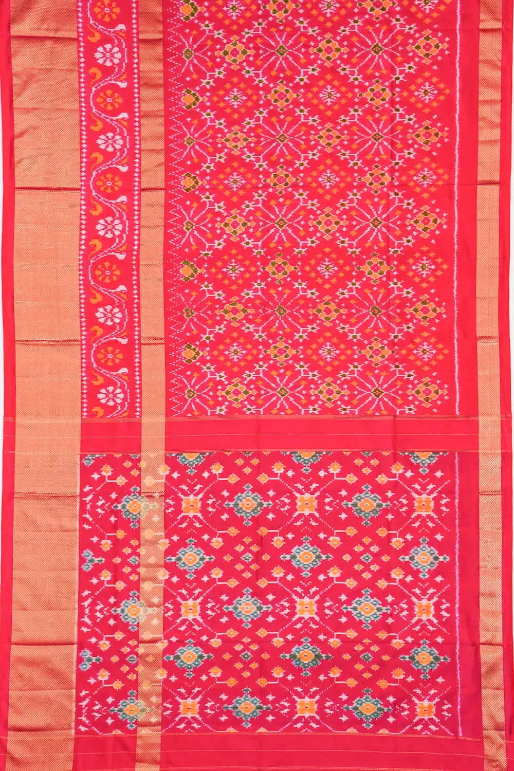 Pochampally Silk Ikat Rani Pink Saree | Kankatala