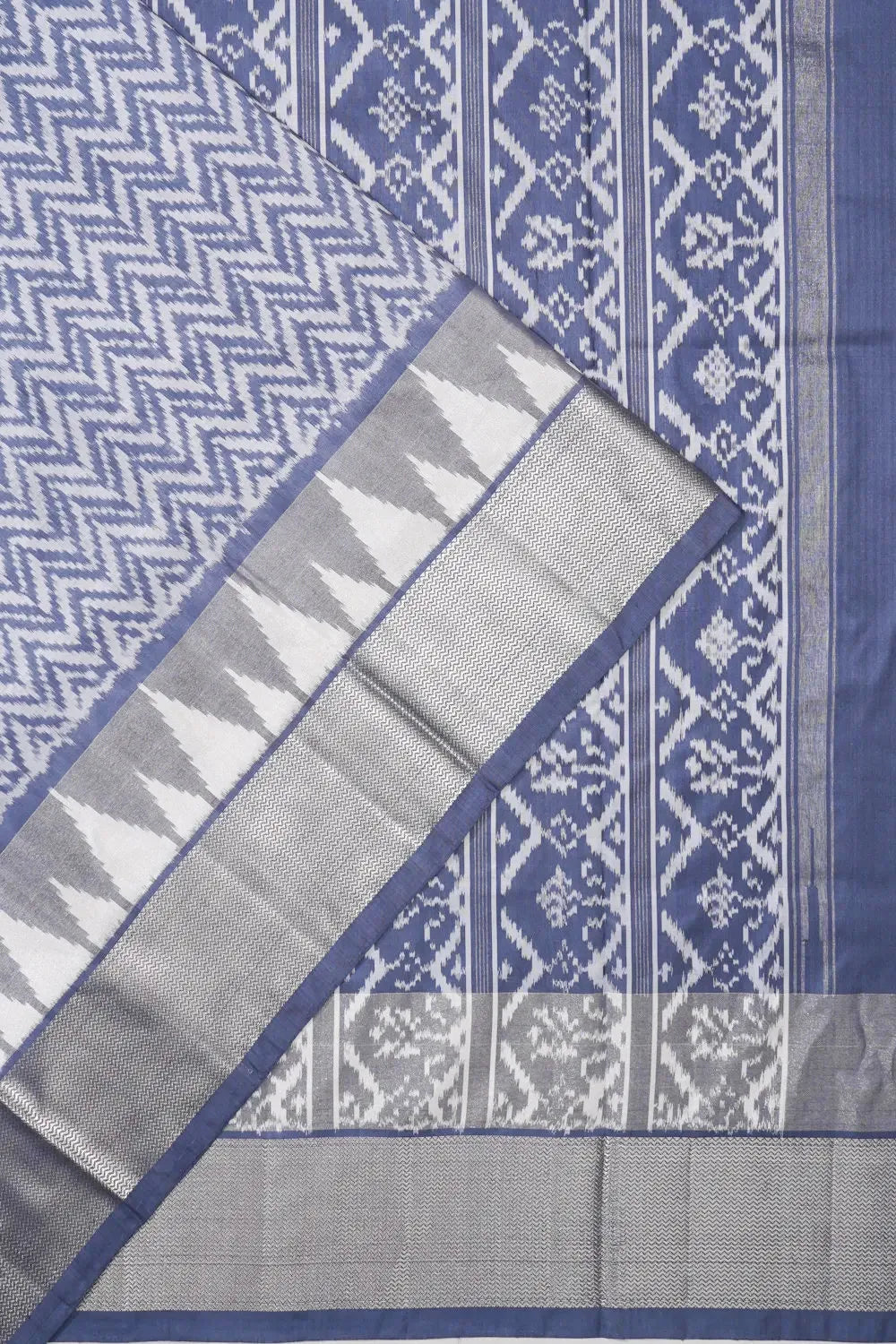 Pochampally Silk Ikat Grey Saree | Kankatala