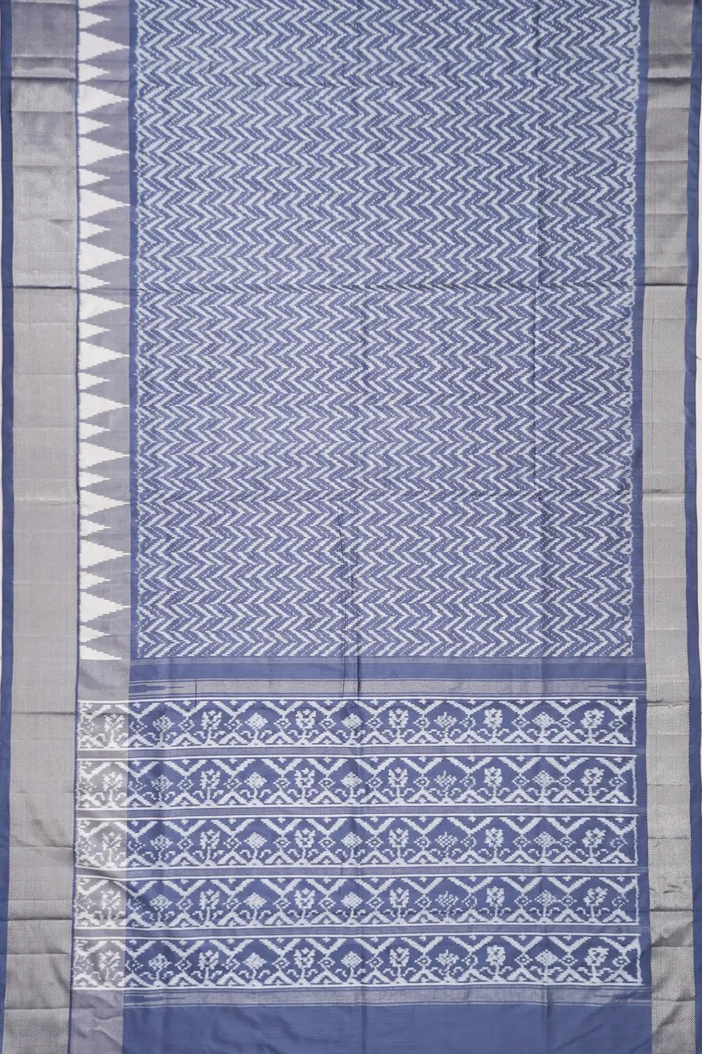 Pochampally Silk Ikat Grey Saree | Kankatala
