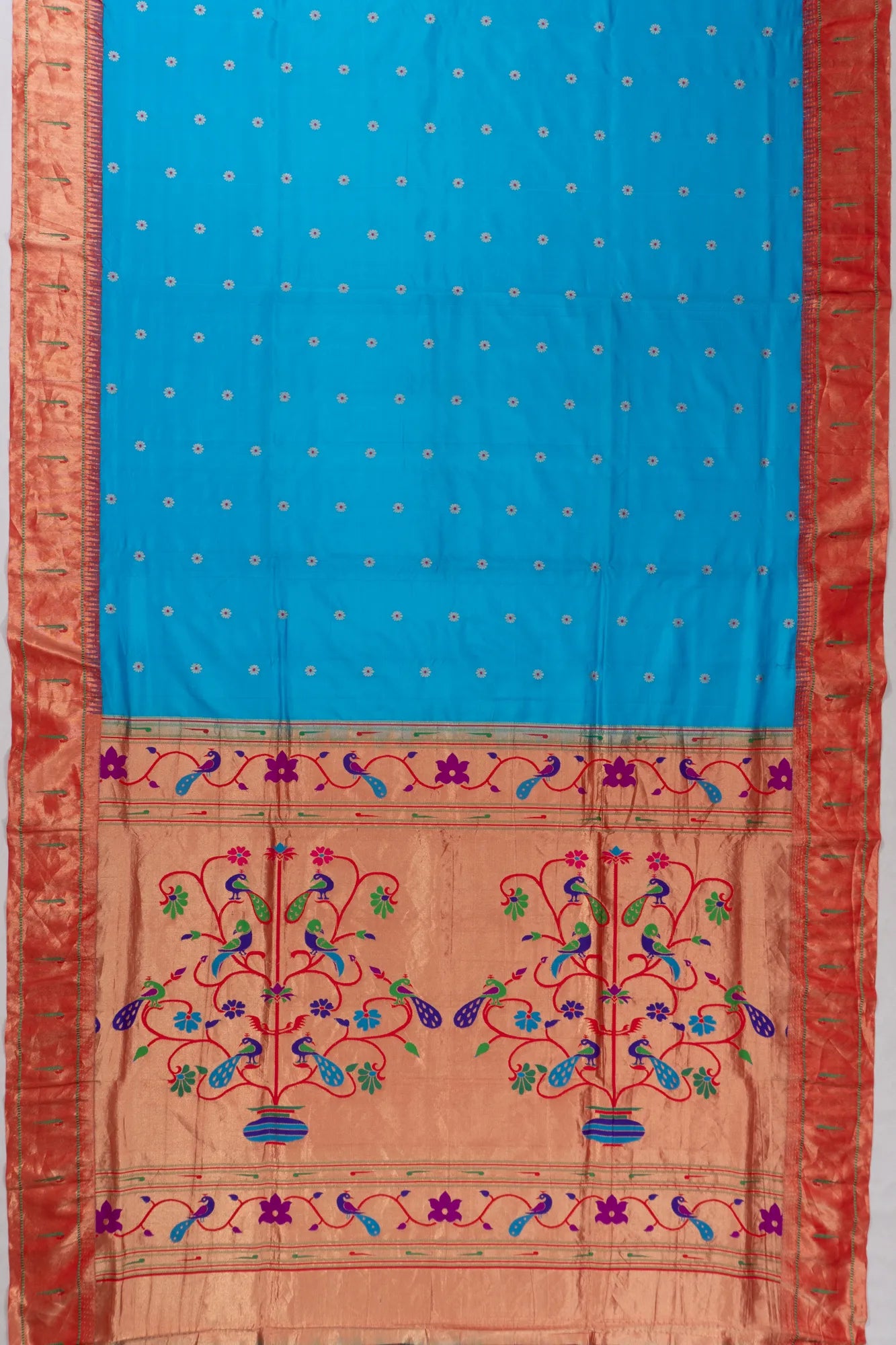 Muniya Silk Butta Sky Blue Saree | Kankatala