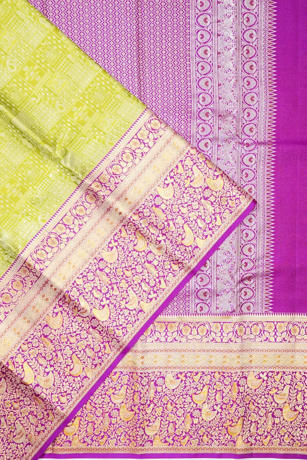 Kanchipuram Silk Brocade Green Saree | Kankatala