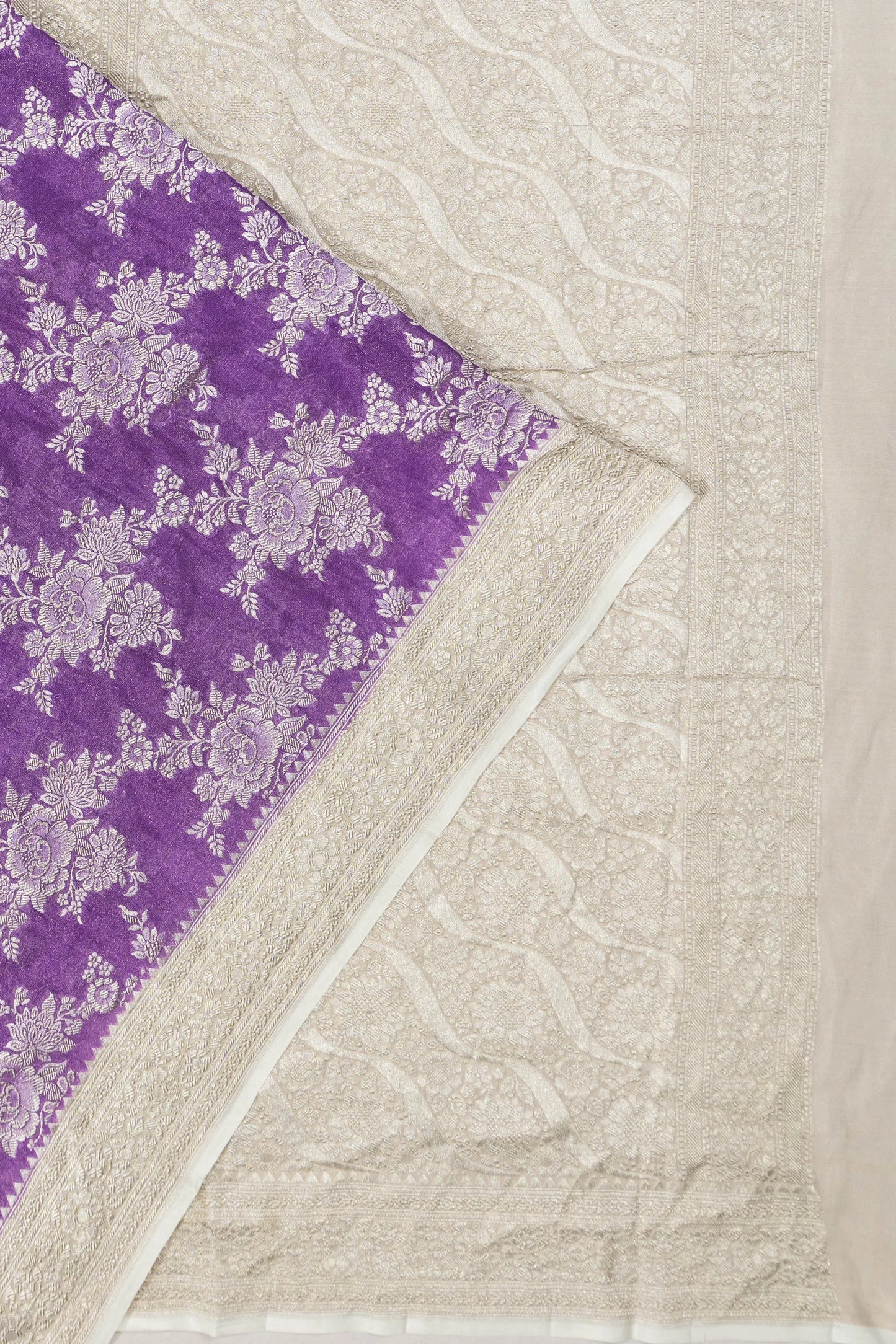 Banarasi Georgette Jaal Violet Saree | Kankatala