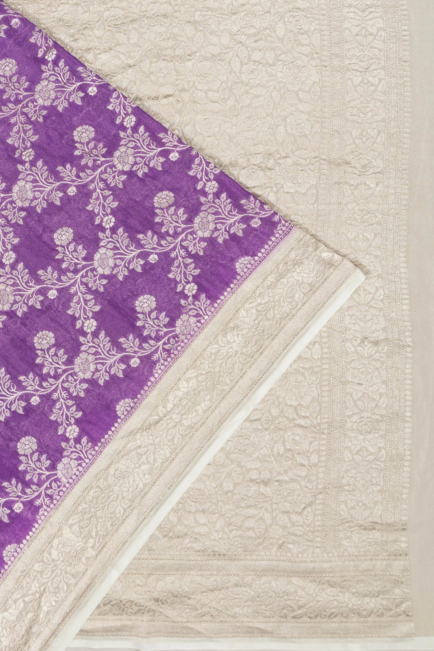 Banarasi Georgette Jaal Violet Saree | Kankatala