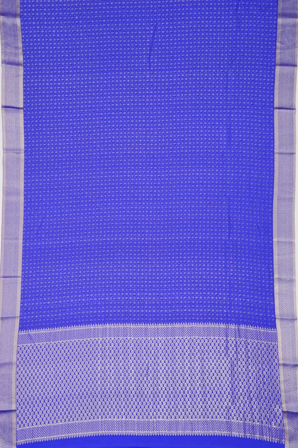 Mysore Silk Checks And Butta Royal Blue Saree