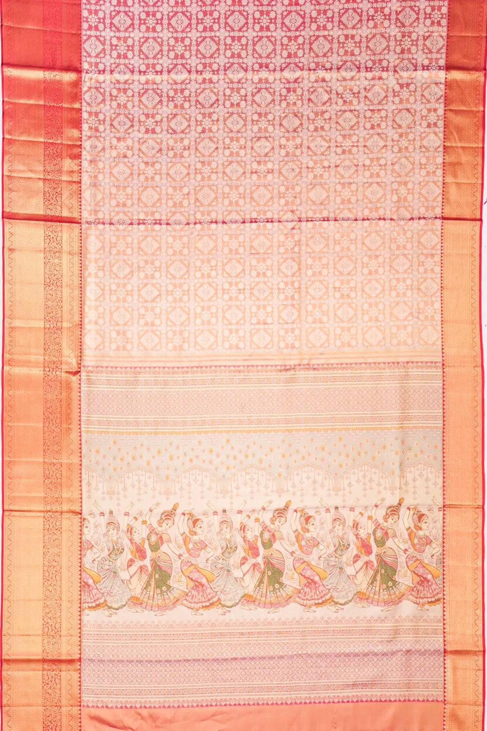 Kanchipuram Silk Tissue Brocade Peach Saree | Kankatala