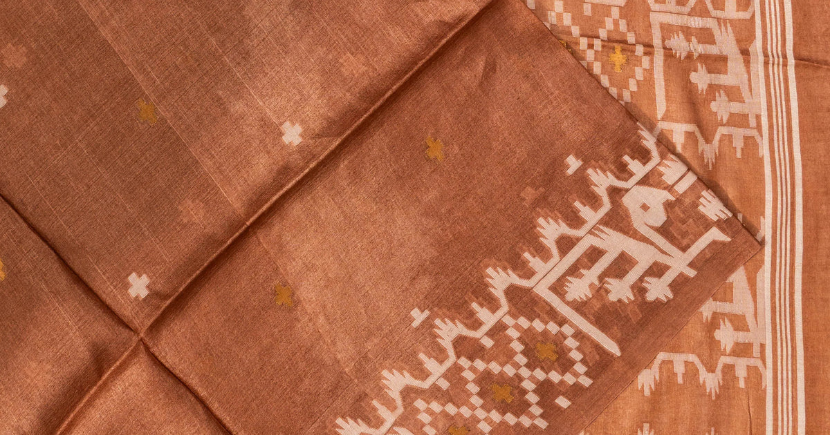 Phulia Cotton Butta Brown Saree | Kankatala