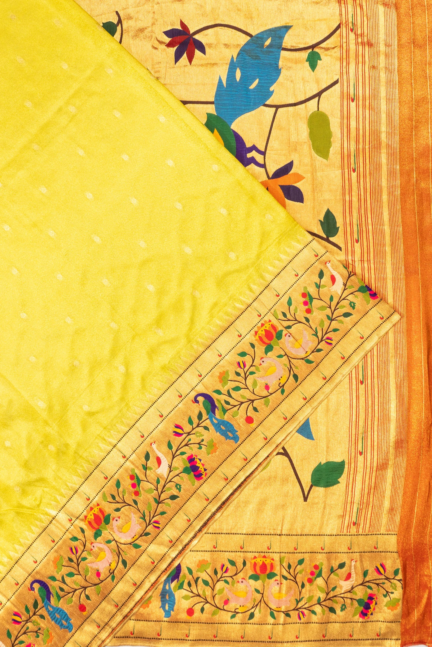 Muniya Silk Tissue Butta Yellow Saree | Kankatala