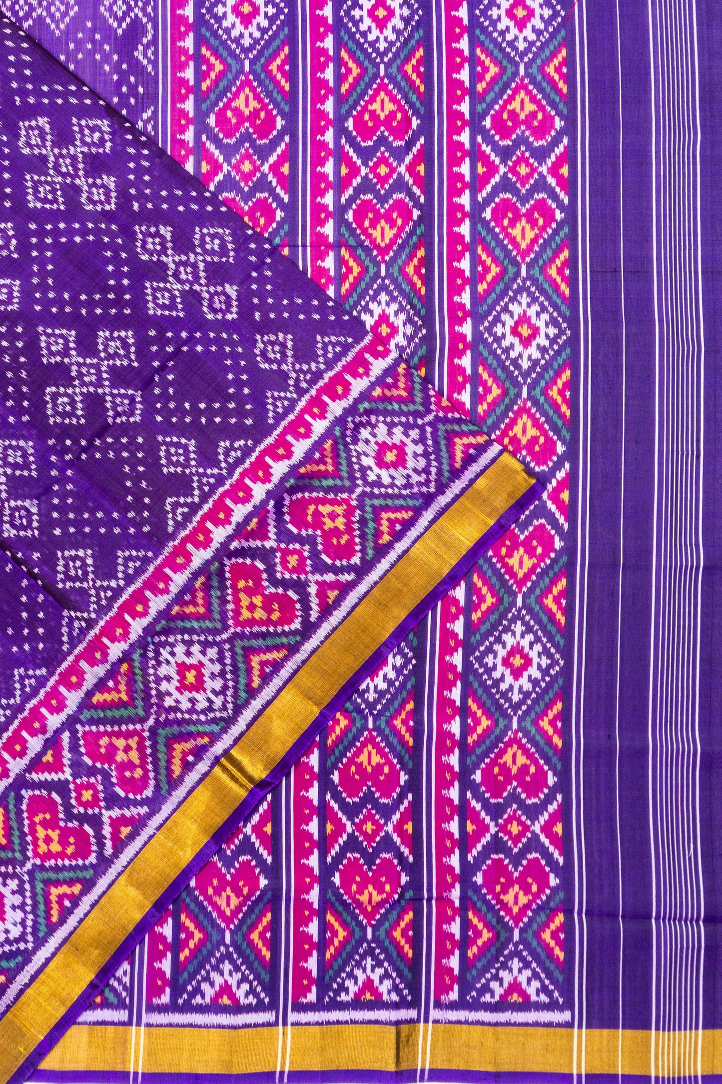 Rajkot Patola Silk Ikat Violet Saree | Kankatala