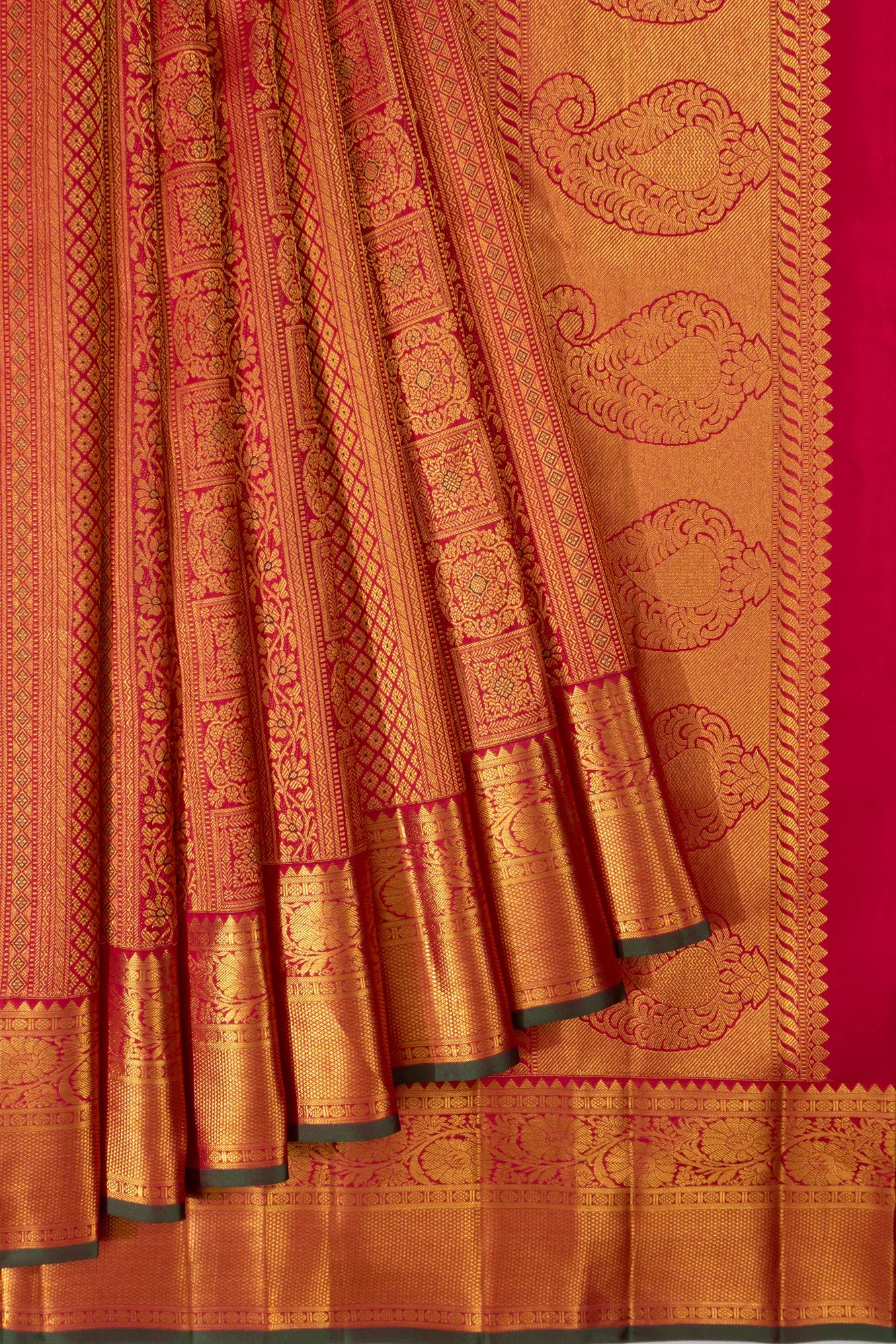Taranga Kanchi Silk Brocade Red Saree | Kankatala