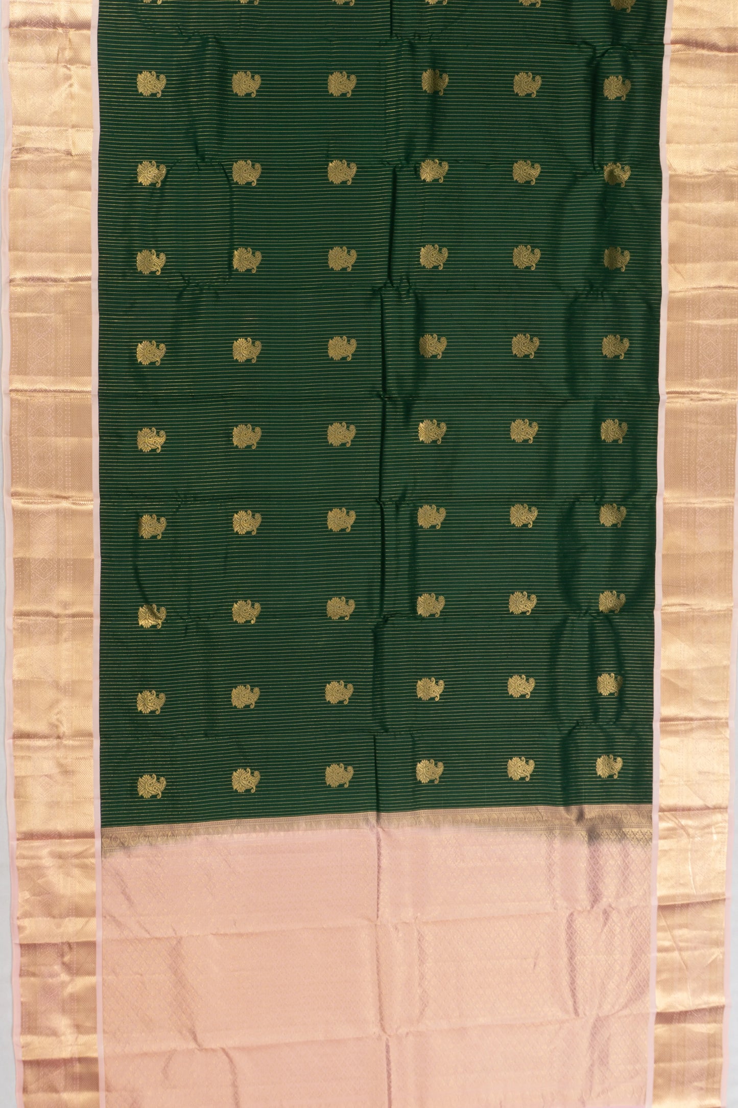 Taranga Kanchi Silk Lines And Butta Bottle Green