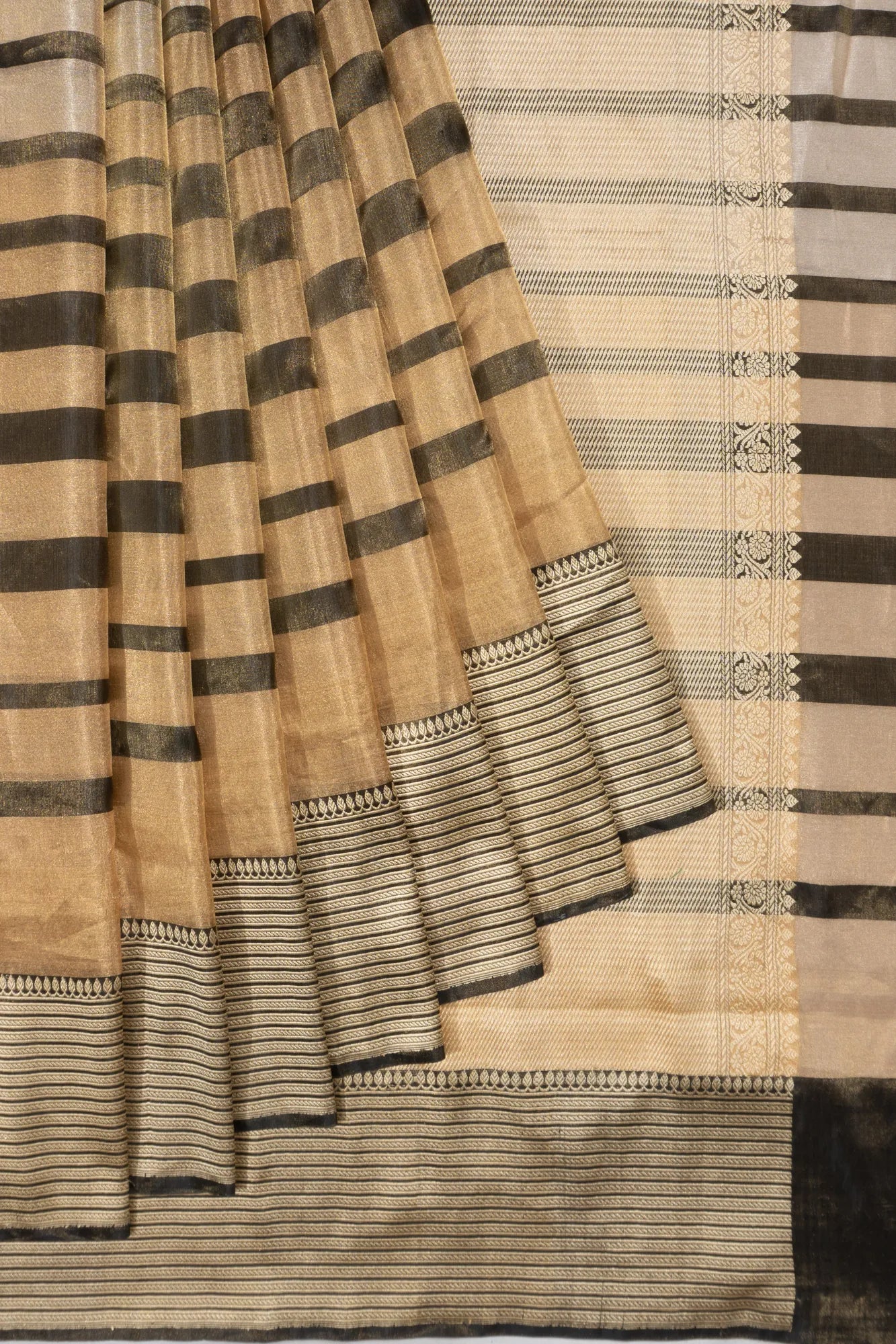 Banarasi Kora Organza Tissue Brocade Black Saree | Kankatala