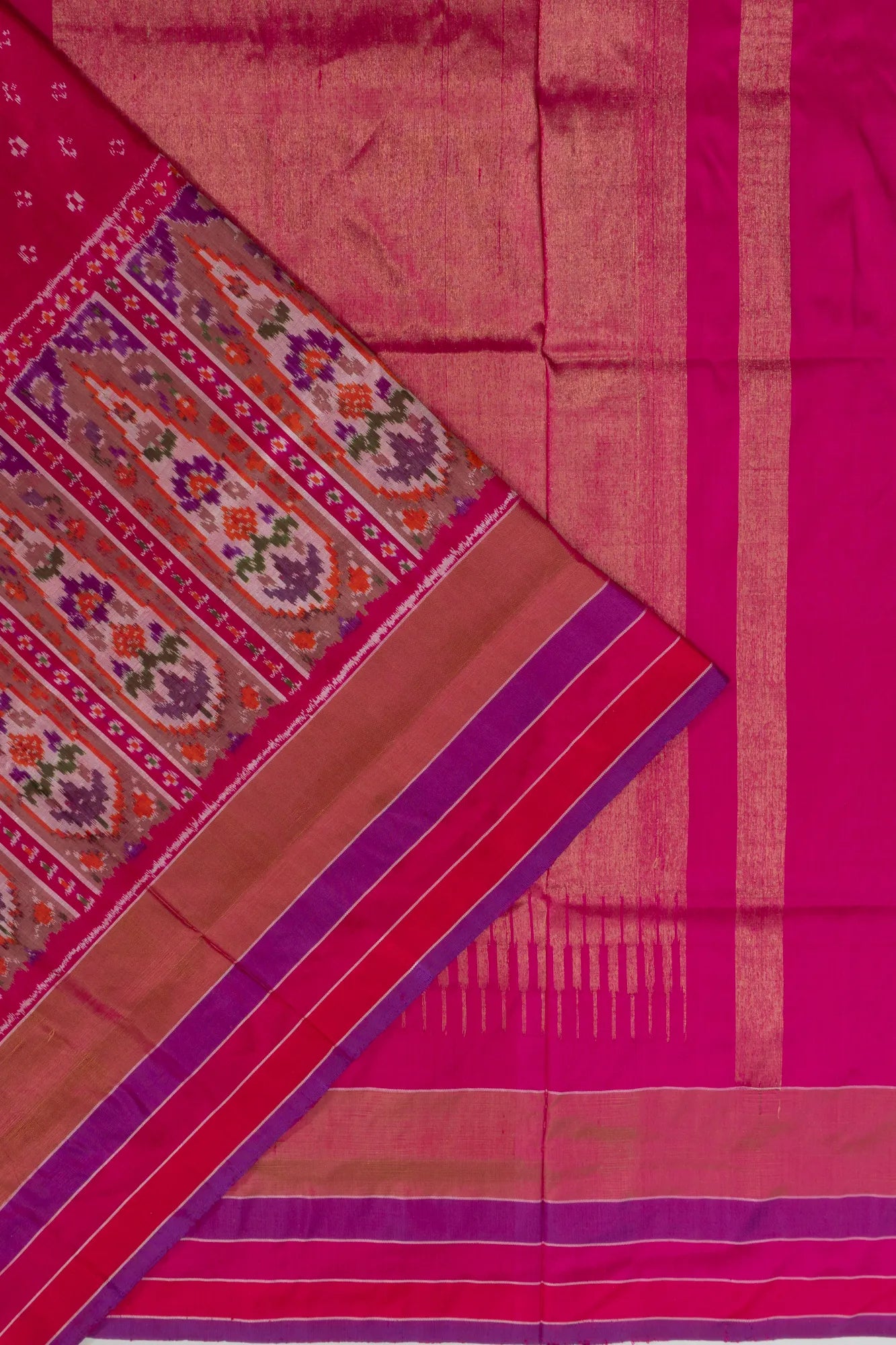 Pochampally Silk Ikat Pink Saree | Kankatala