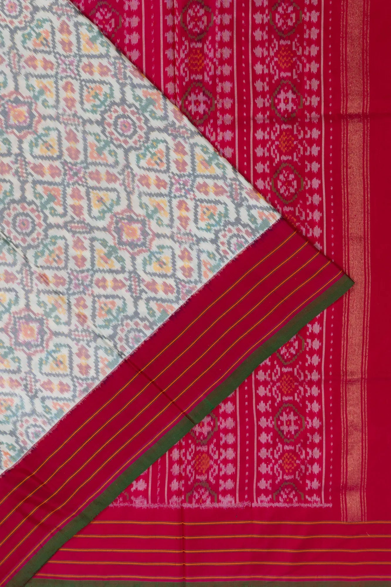 Pochampally Silk Ikat White Saree | Kankatala