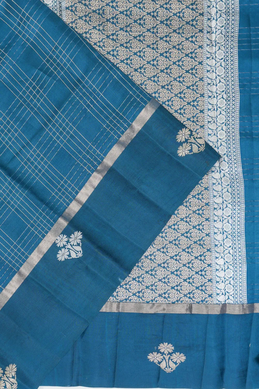Vaanya Banaras Butta Teal Blue Saree | Kankatala