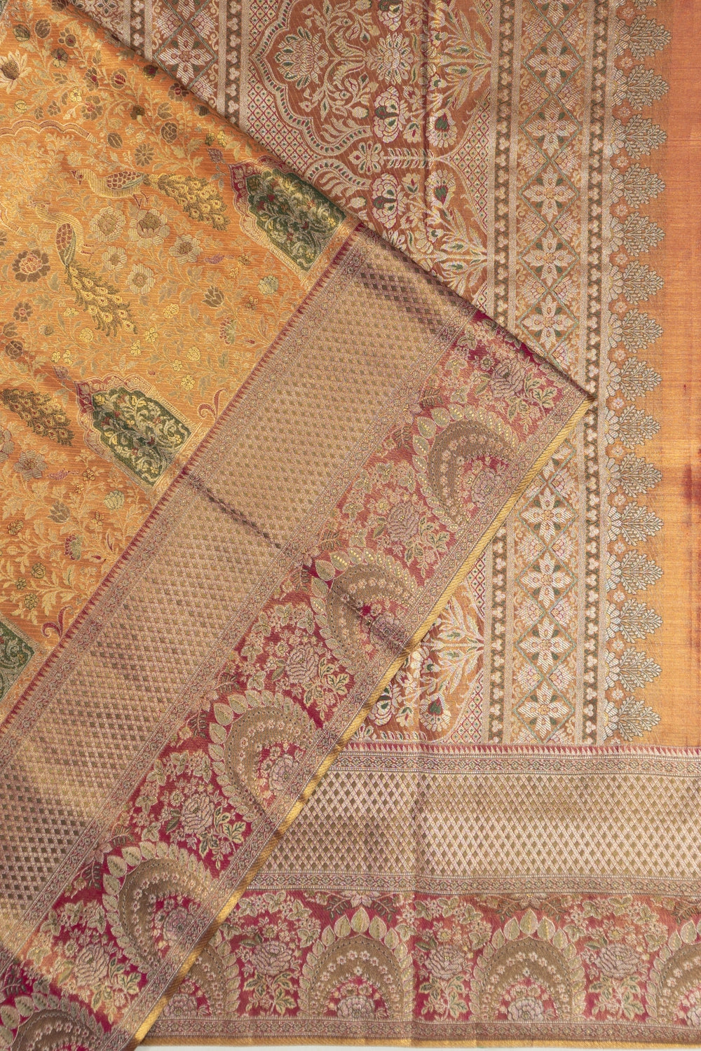 Taranga Kanchi Silk Tissue Brocade Gold Saree | Kankatala